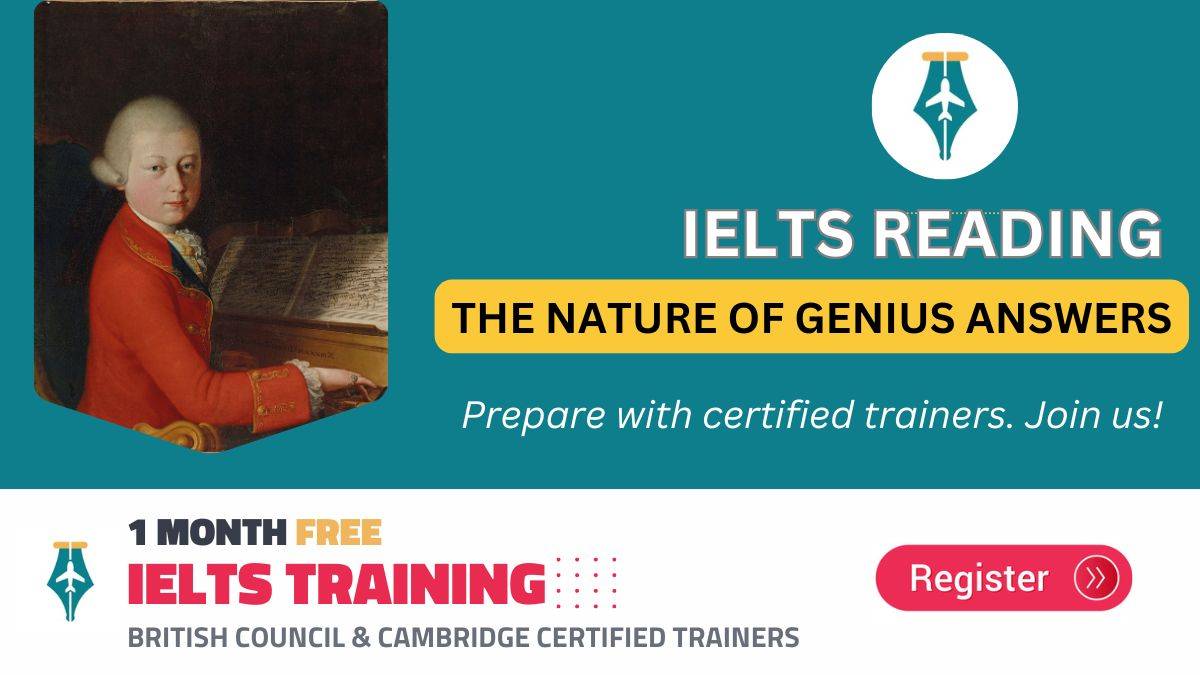 The Nature of Genius Reading Answers: IELTS Reading Test