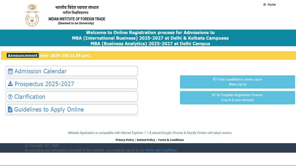 IIFT 2025 Application Form/ Registration: Check IIFT Exam Fees, Date ...