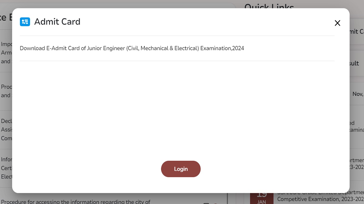 SSC JE 2024 Tier 2 Region-Wise Admit Card Released; Check Steps To Download Hall Ticket