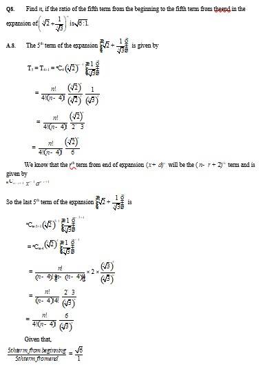 Binomial Theorem Class 11 NCERT Solutions: Chapter 8 Overview ...