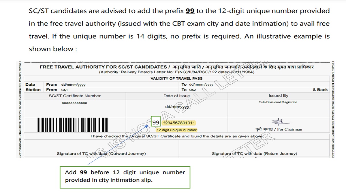 RPF SI 2024: Important Notice for SC/ST Candidates Regarding Free ...