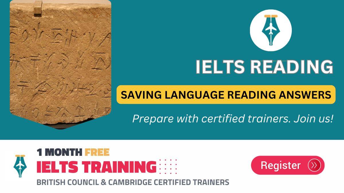 Saving Language Reading Answers - IELTS Reading Test