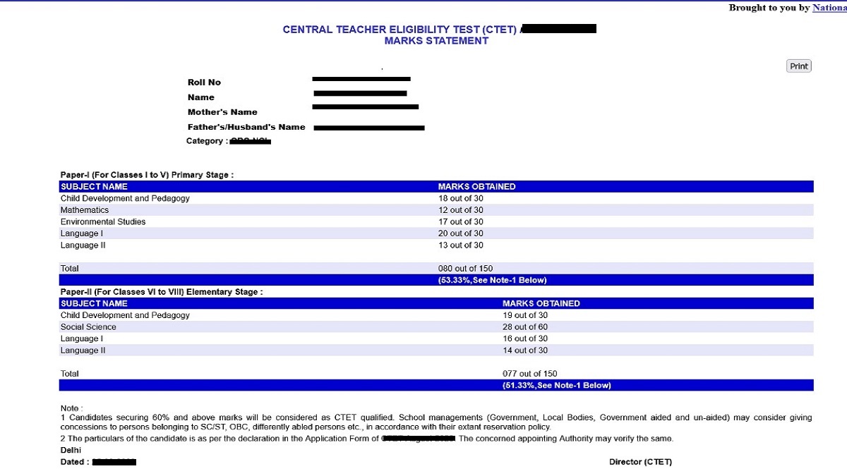 CTET Dec 2024 Result Download Link LIVE @ctet.nic.in; Know Qualified Marks