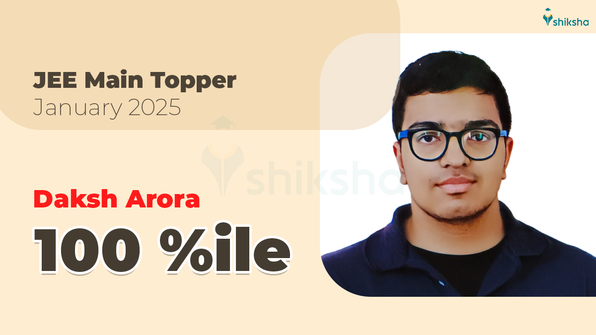 JEE Main 2025 Topper Interview: Daksh Shares Winning Strategy: Time Management & Composure Are Key