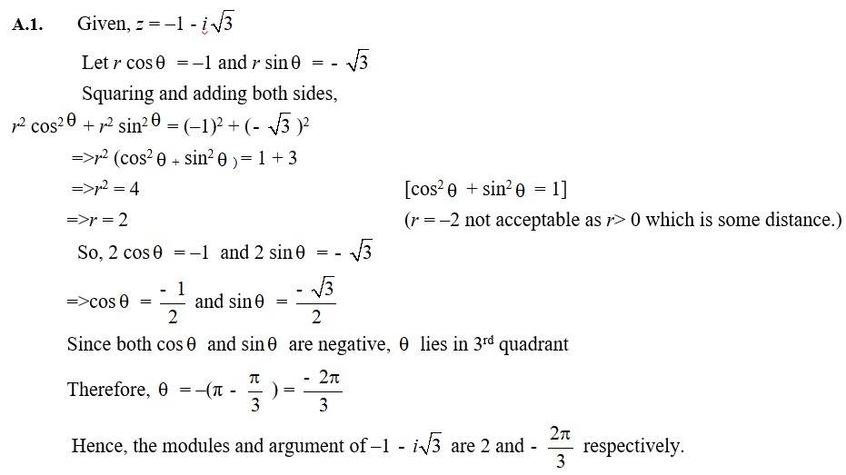 Complex Numbers and Quadratic Equations Class 11 – NCERT Solutions PDF