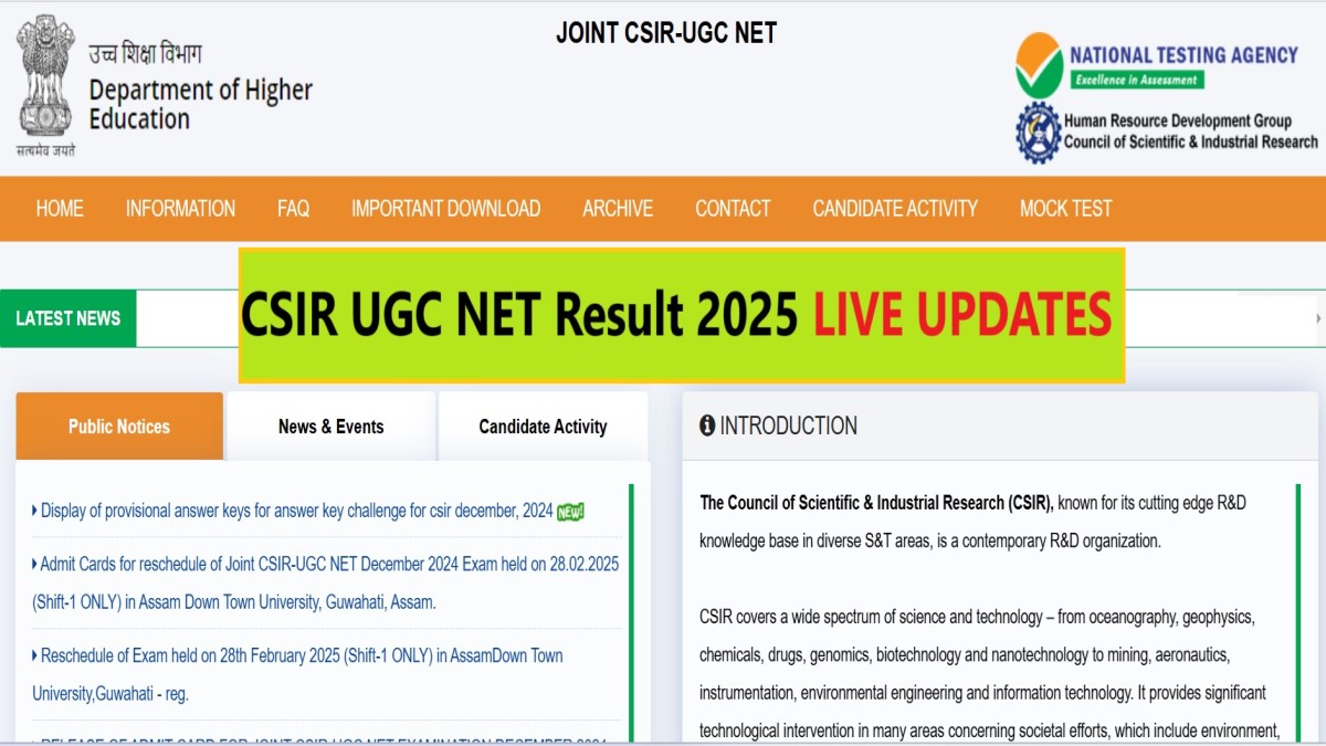 CSIR UGC NET Result 2025 Soon LIVE: Final Answer Key & Cutoff PDF Download Link @csirnet.nta.ac.in