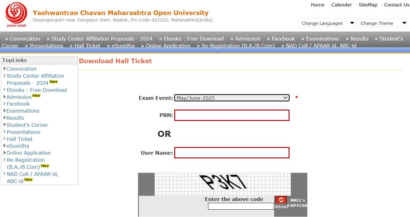 YCMOU Hall Ticket 2025: Download @ycmou.digitaluniversity.ac