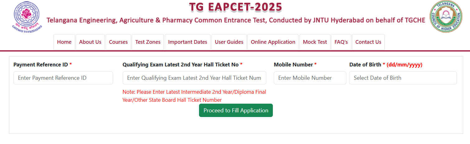TS EAMCET 2025 Application Form Live Updates: Documents Required, Fee ...