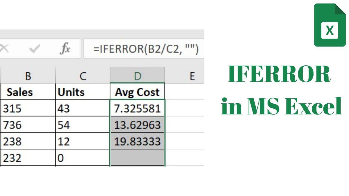 IFERROR in Excel