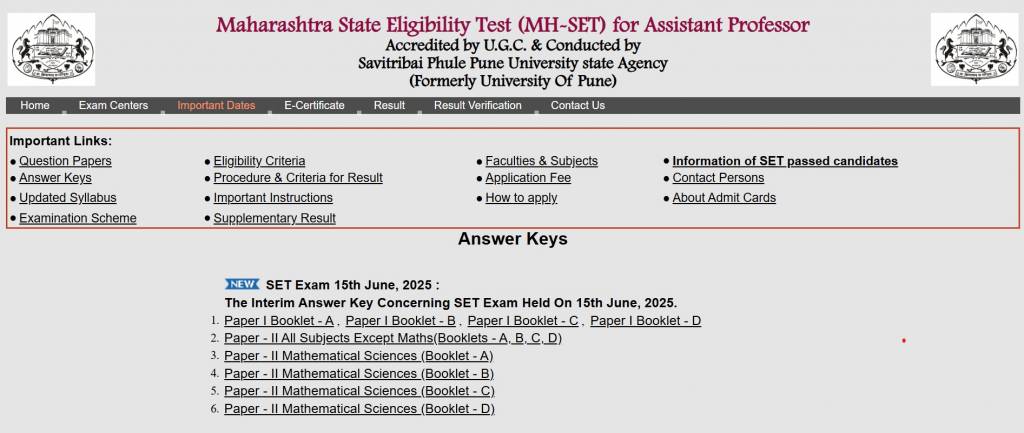 MH SET Provisional Answer Key 2025 (Out): Download Answer Key PDF Here ...