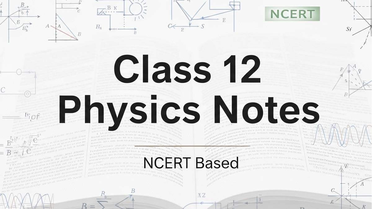 Class 12 Physics Notes: Chapter & Topic-wise Revision PDF