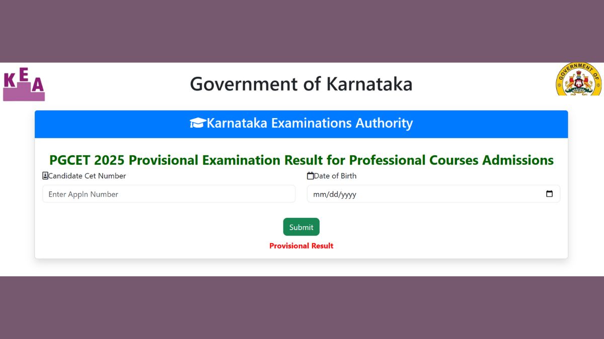 Karnataka PGCET Result 2025 (OUT) LIVE UPDATES; Scorecard Download Link ...