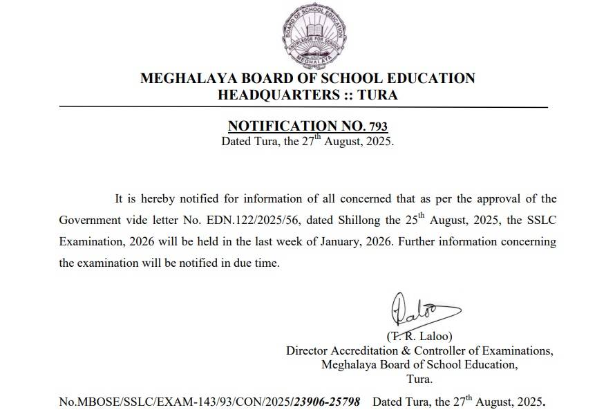 MBOSE SSLC Routine 2026; Check MBOSE SSLC Date Sheet Here