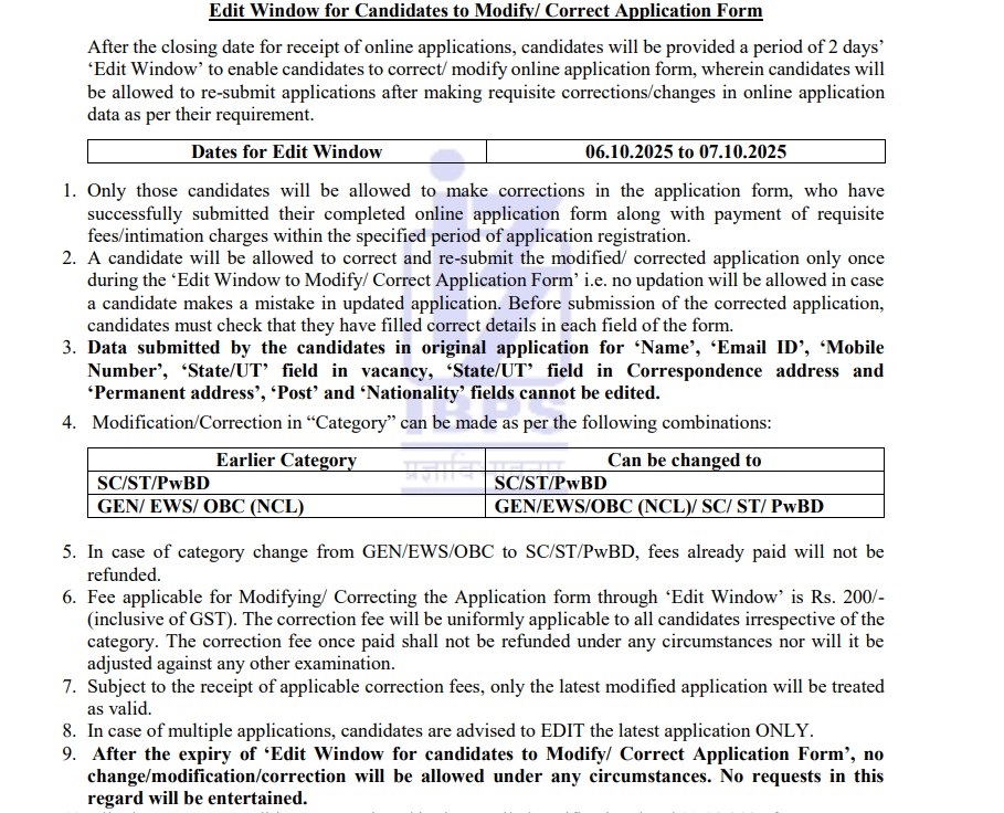 IBPS RRB 2025 Application Correction Link to be Activated on Oct 6; Check Steps to Edit