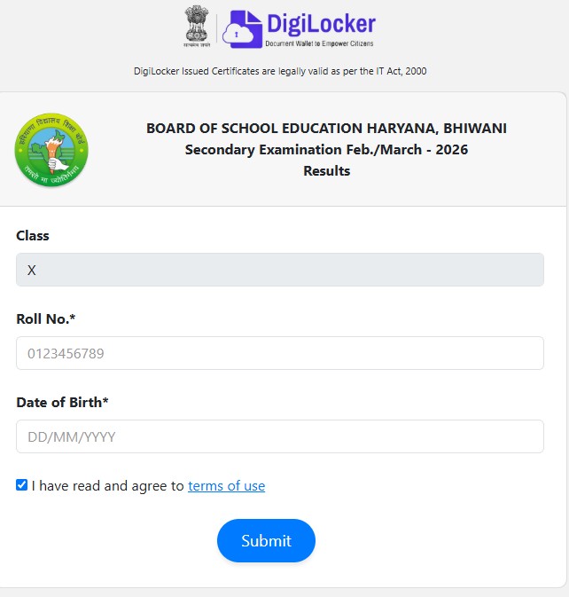 HBSE 10th Result 2026 Link (OUT) LIVE; Check Haryana Board 10th Result ...