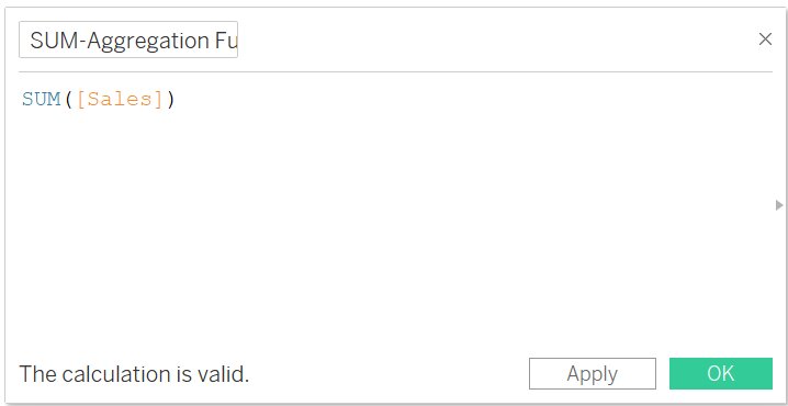 Aggregation Function in Tableau - Shiksha Online
